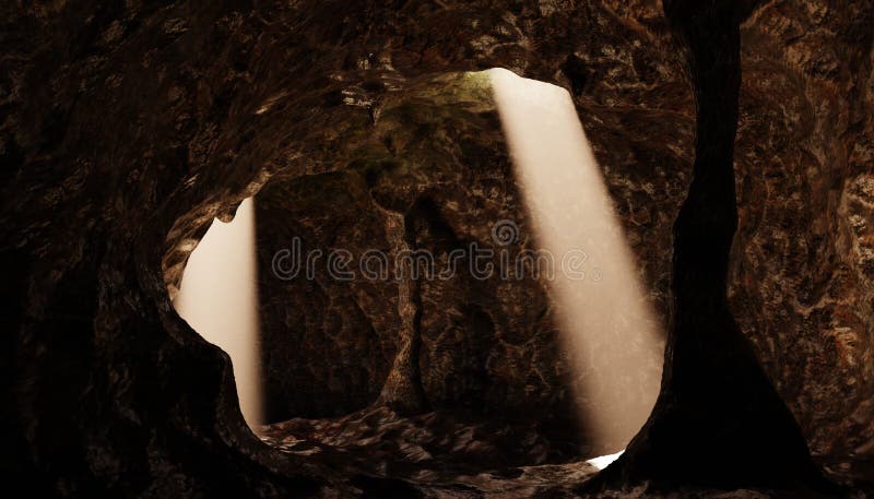 3D Render of Cave stock illustration. Illustration of underground ...