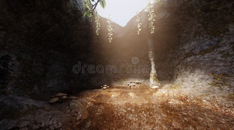 3D Render of Cave stock illustration. Illustration of scene - 219833373