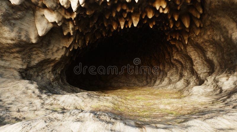 3D Render of Cave stock illustration. Illustration of tunnel - 219833377