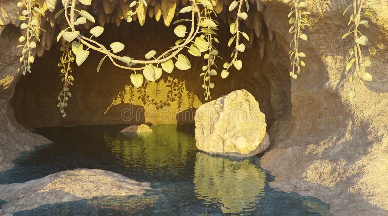 3D Render of Cave stock illustration. Illustration of underground ...