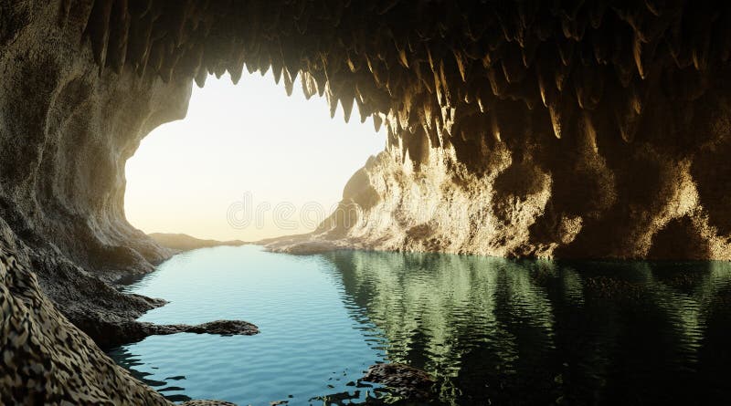 3D Render of Cave stock illustration. Illustration of realistic - 219833389