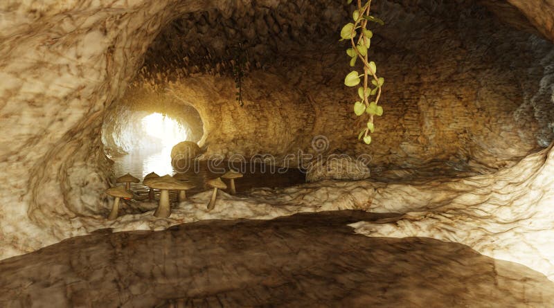 3D Render of Cave stock illustration. Illustration of damp - 219934201