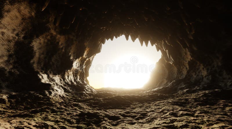 3D Render of Cave stock illustration. Illustration of tunnel - 220311070