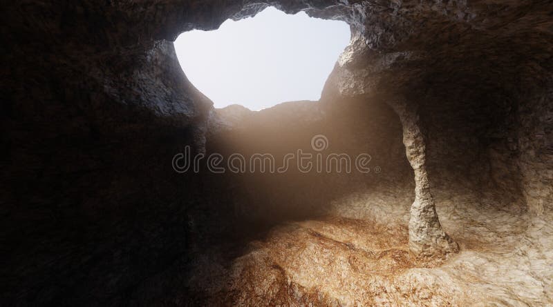 3D Render of Cave stock illustration. Illustration of passage - 220010605