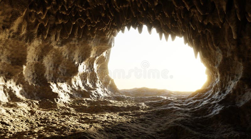 3D Render of Cave stock illustration. Illustration of hole - 220222976