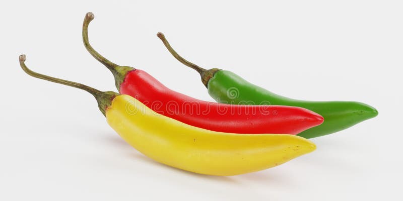 3D Render of Chilli Peppers Stock Illustration - Illustration of ...