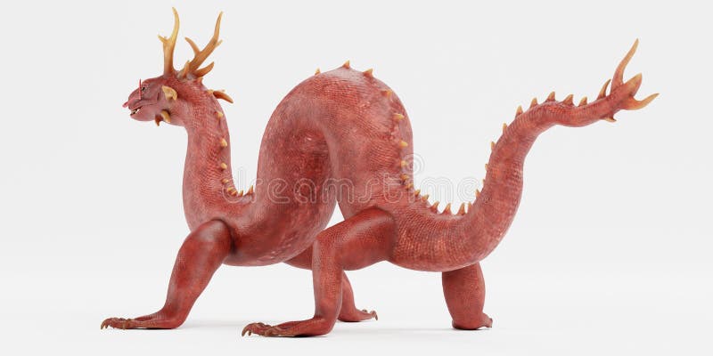 3D Render of Chinese Dragon Stock Illustration - Illustration of ...