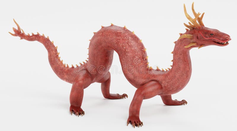 3D Render of Chinese Dragon Stock Illustration - Illustration of ...