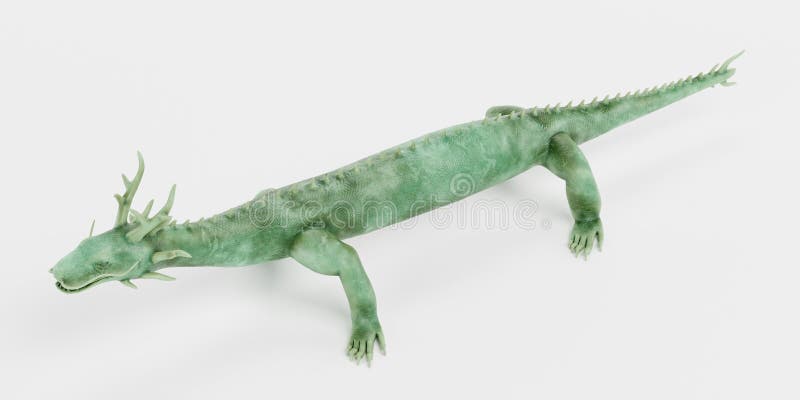 3D Render of Chinese Dragon Statue Stock Illustration - Illustration of ...