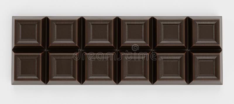 3D Render of Chocolate Bar stock illustration. Illustration of dark ...