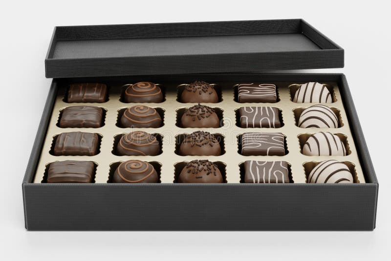 3D Render of Chocolate Box stock illustration. Illustration of sweet ...