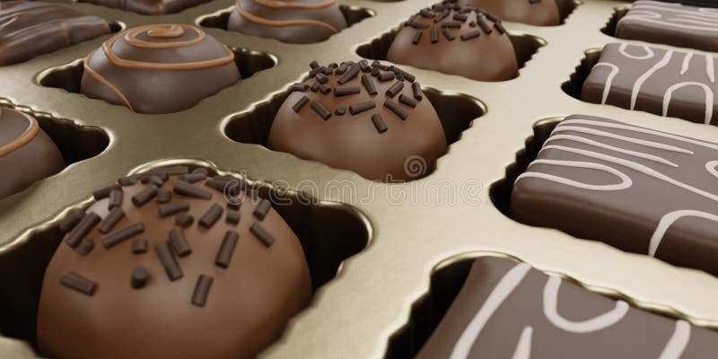 3D Render of Chocolate Box stock illustration. Illustration of luxury ...