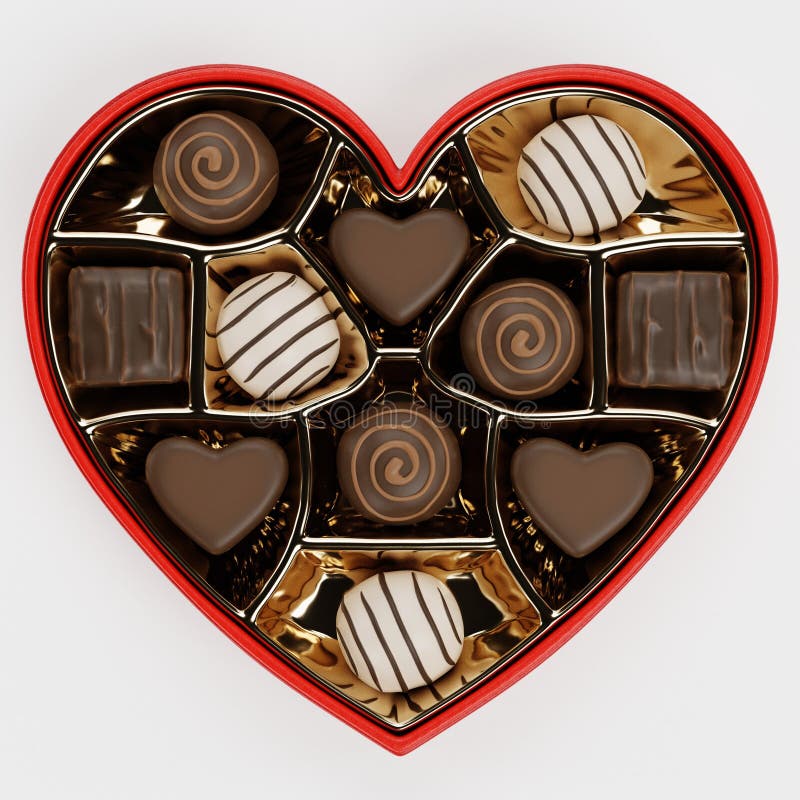 3D Render of Chocolate Box stock illustration. Illustration of snack ...
