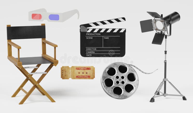 3D Render of Cinema Set stock illustration. Illustration of theater ...