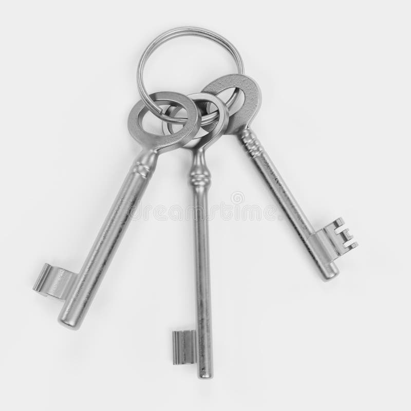 3D Render Of Classic Old Keys Stock Illustration - Illustration of ...