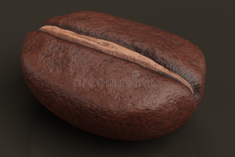 3D Render of Coffee Bean stock illustration. Illustration of caffeine ...