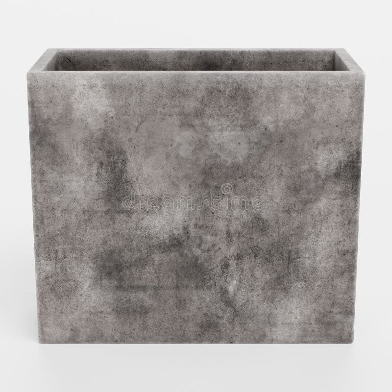 3D Render of Concrete Pot stock illustration. Illustration of render ...