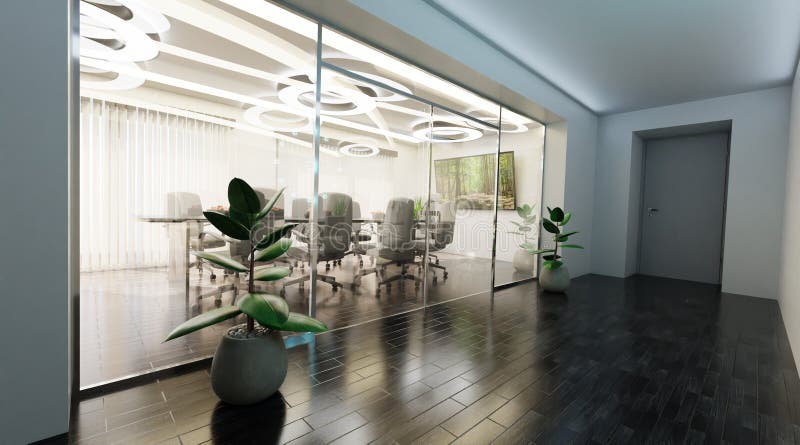 3D Render of Conference Room Stock Illustration - Illustration of ...