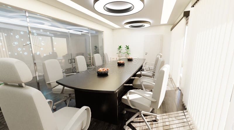 3D Render of Conference Room Stock Illustration - Illustration of ...