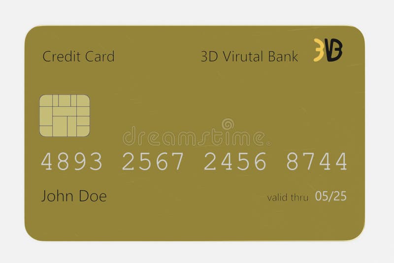 3D Render of Credit Card stock illustration. Illustration of currency ...