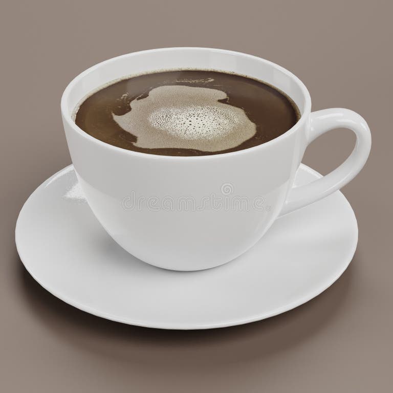 3D Render of Cup of Coffee stock illustration. Illustration of ...