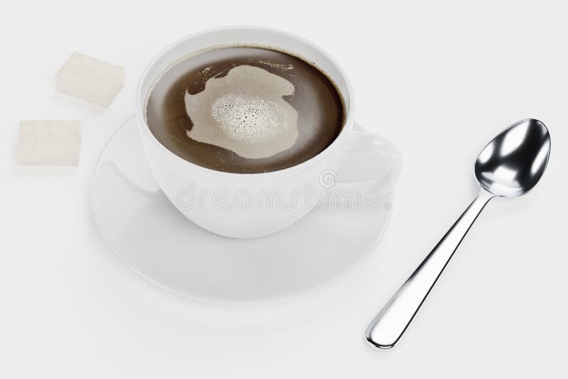 3D Render of Cup of Coffee stock illustration. Illustration of brown ...