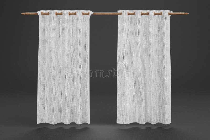 3D Render of Curtains stock illustration. Illustration of hangings ...