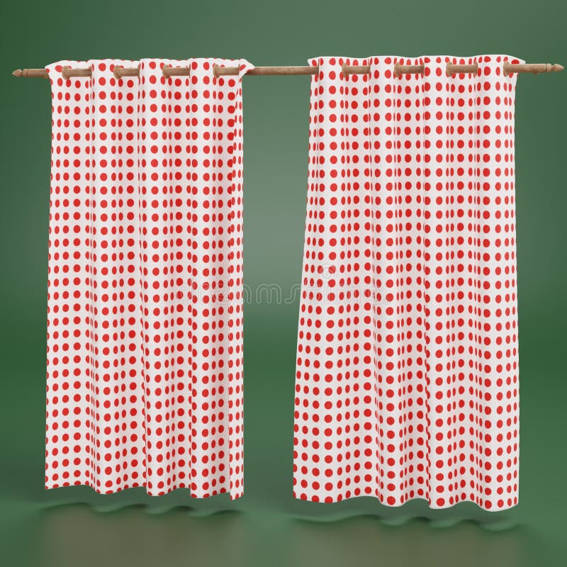 3D Render of Curtains stock illustration. Illustration of folded ...