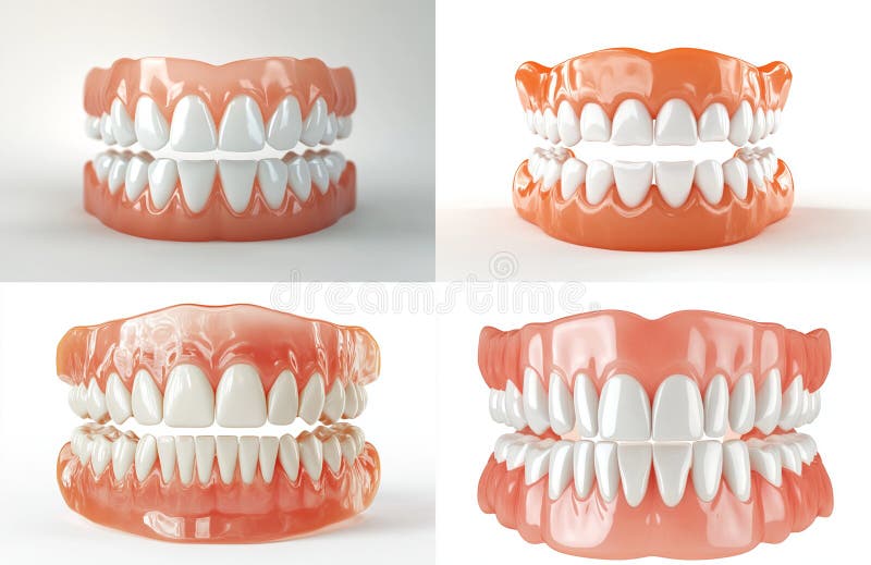 Realistic 3D Render of Dentures Full Set of Artificial Teeth for Dental ...