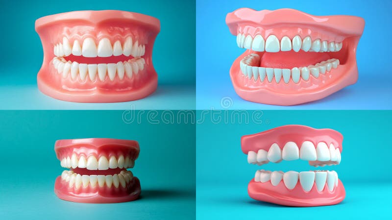 Realistic 3D Render of Dentures - Full Set of Artificial Teeth for ...