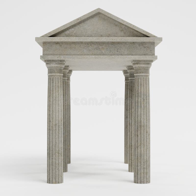 3D Render of Doric Temple stock illustration. Illustration of colum ...