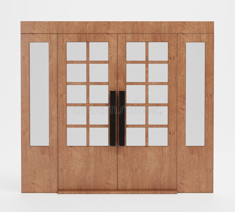 3D Render of Double Door stock illustration. Illustration of ommon ...