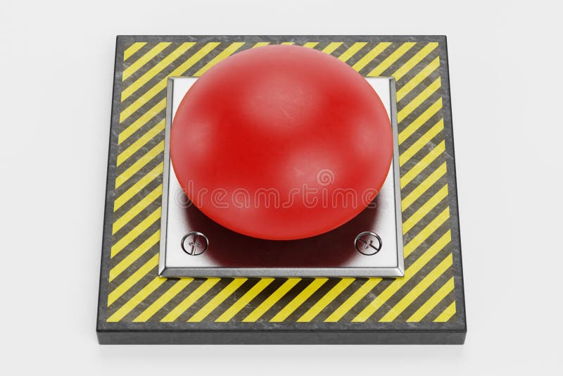 3D Render of Emergency Button Stock Illustration - Illustration of ...