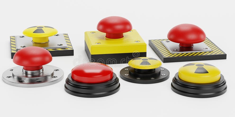 3D Render of Emergency Buttons Stock Illustration - Illustration of ...