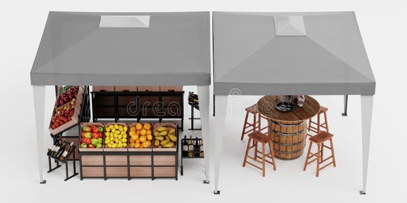 3D Render of Fair Stand stock illustration. Illustration of render ...