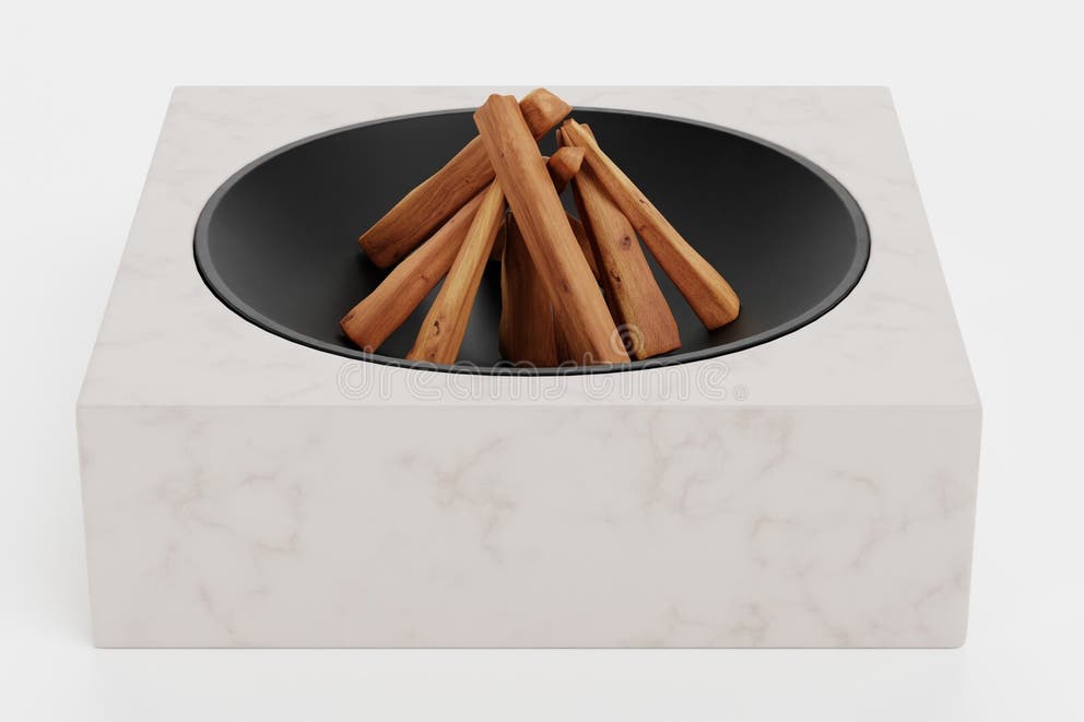 3D Render of Fire Pit stock illustration. Illustration of wood - 276586570