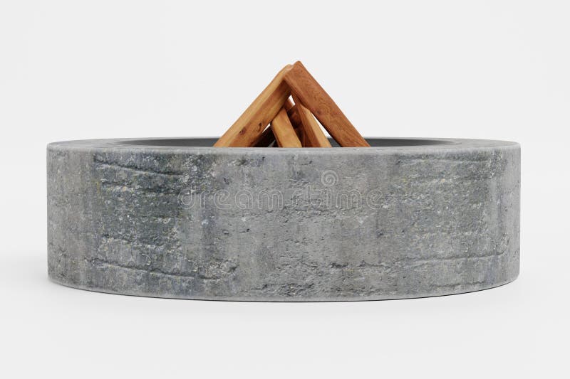 3D Render of Fire Pit stock illustration. Illustration of garden ...