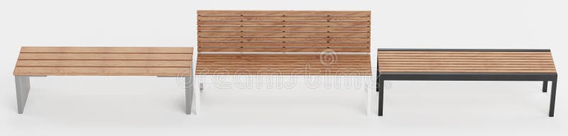 3D Render of Garden Benches Stock Illustration - Illustration of stop ...
