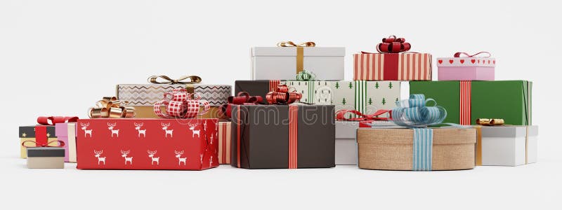 3D Render of Gifts Collection Stock Illustration - Illustration of ...