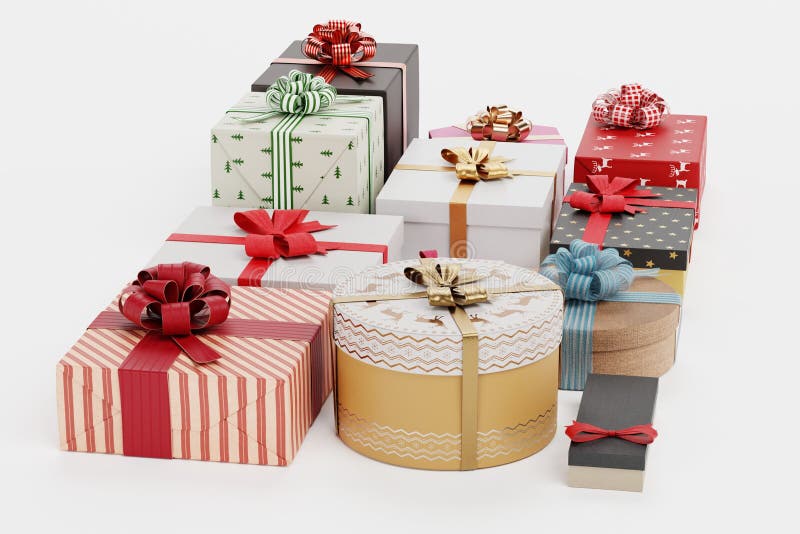 3D Render of Gifts Collection Stock Illustration - Illustration of ...