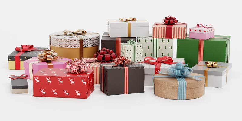 3D Render of Gifts Collection Stock Illustration - Illustration of ...