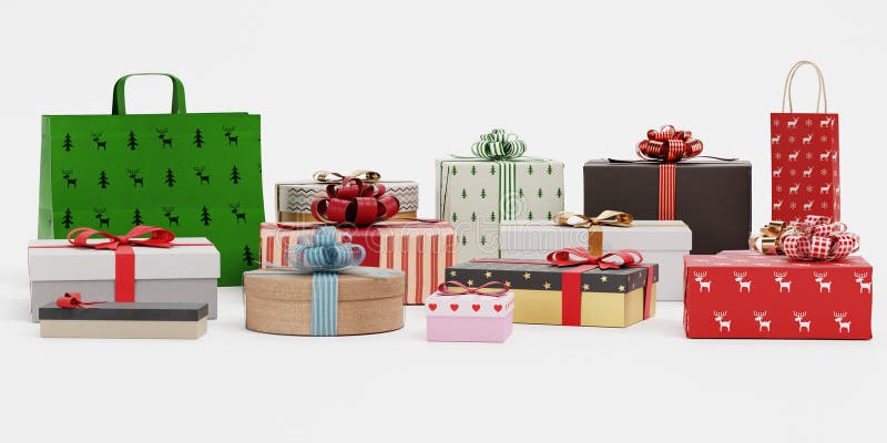 3D Render of Gifts Collection Stock Illustration - Illustration of ...