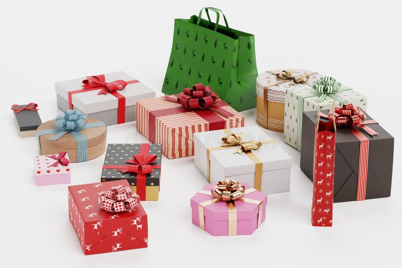 3D Render of Gifts Collection Stock Illustration - Illustration of ...