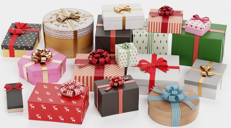 3D Render of Gifts Collection Stock Illustration - Illustration of ...