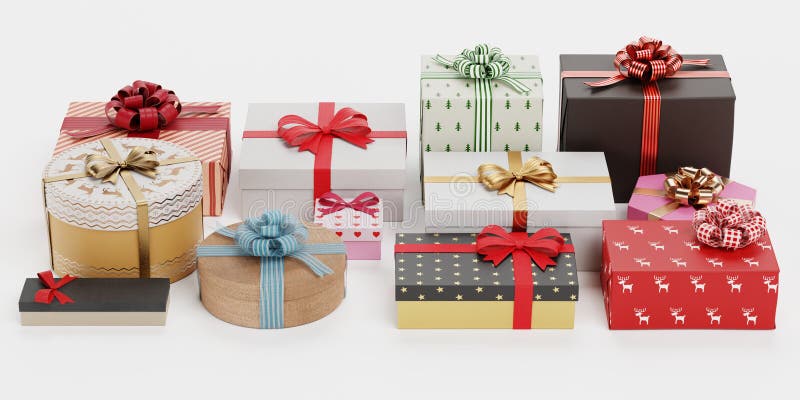 3D Render of Gifts Collection Stock Illustration - Illustration of ...
