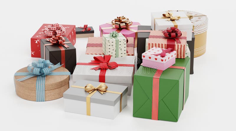 3D Render of Gifts Collection Stock Illustration - Illustration of ...
