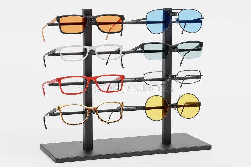 3D Render of Optical Stand stock illustration. Illustration of display ...