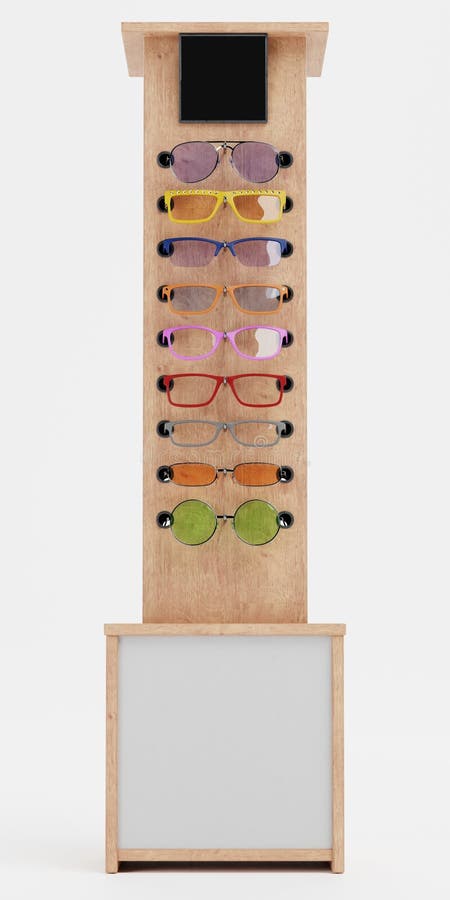 3D Render of Optical Stand stock illustration. Illustration of display ...