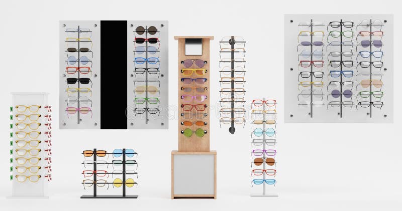 3D Render of Optical Stand stock illustration. Illustration of display ...