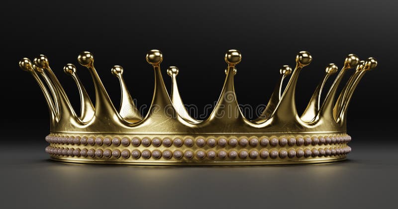 3D Render of Golden Crown stock illustration. Illustration of ...
